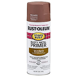 Rust-Oleum 7798830-6PK Stops Rust Spray Paint, 12 Oz, Semi-Gloss Black, 6 Pack & 7769830 Stops Rust Spray Paint, 12-Ounce, Flat Rusty Metal Primer