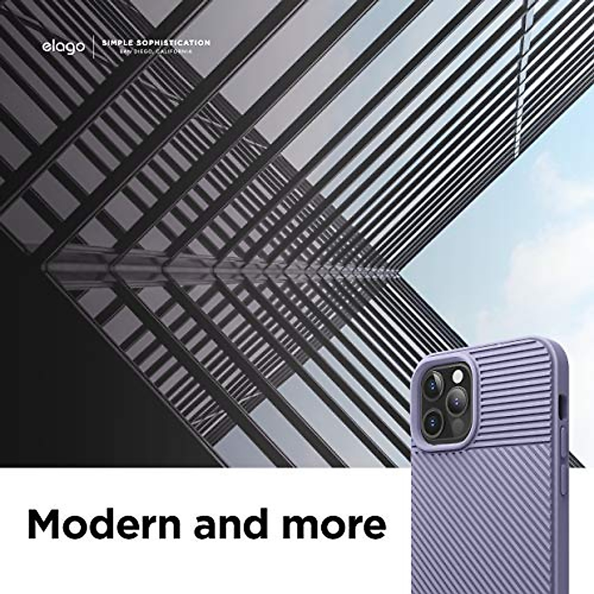 elago Protective Cushion Case Compatible with iPhone 12 and Compatible with iPhone 12 Pro 6.1 Inch (2020) [Purple Grey] - Shock Absorbing Design, Wireless Charging Supported