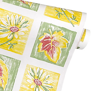 Yifely Yellow Leaf Sunflower Countertops Decor Paper Self-Adhesive Vinyl Shelf Drawer Liner 17.7 Inch by 9.8 Feet