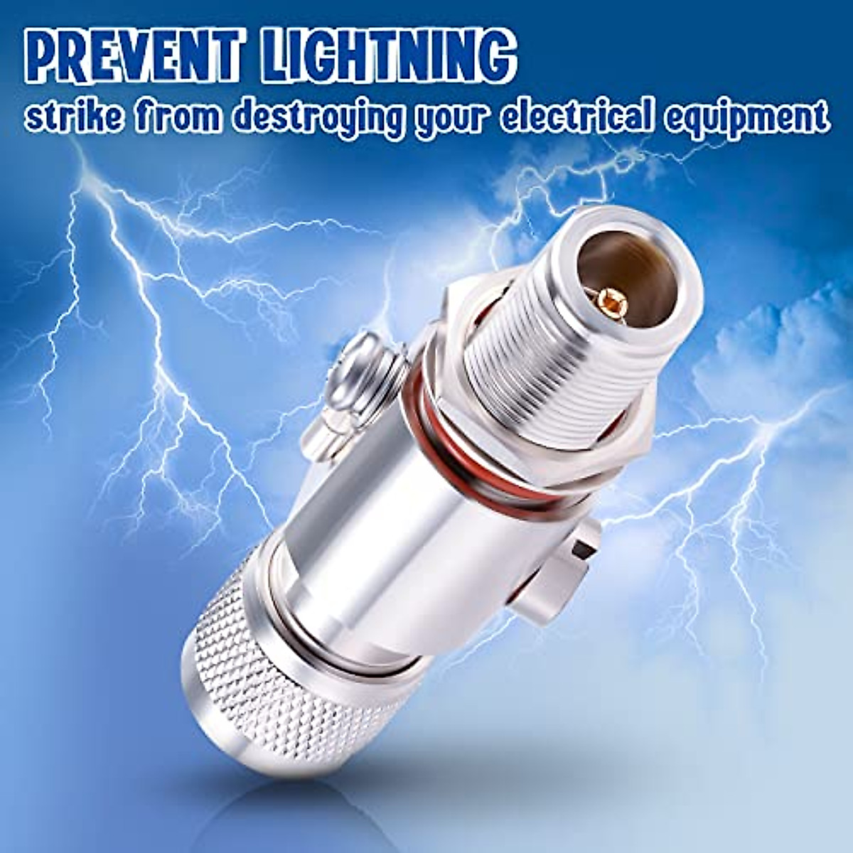 Bingfu N Type Lightning Arrestor 0-6GHz N Male to N Female Low Loss Coaxial Surge Protector