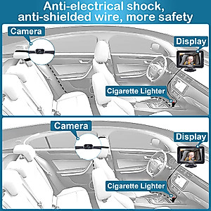 LeeKooLuu Baby Car Camera Display 3 Mins Easy Install - Plug and Play HD 1080P Clear Picture Crystal Night Vision Rear Facing Car Baby Monitor with Camera Wide View Backseat Camera Two Kids LK12