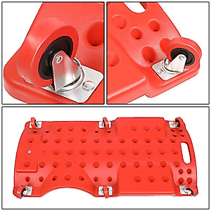 DNA MOTORING TOOLS-00201 36" L X 17" W x 4.25" H Vehicle Repair Low Profile Automotive Creeper w/Padded Headrest, Red