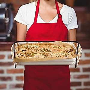 Christmas Pattern Bread Man Double Oven Mitts Heat Resistant Soft Cotton Lining Oven Mitts with Hanging Loop for Cooking, Baking, Grilling, 35" x 7"