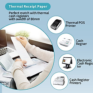 MFLABEL 32 Rolls Thermal Receipt Paper Rolls 3-1/8 x 230ft Thermal Paper Rolls