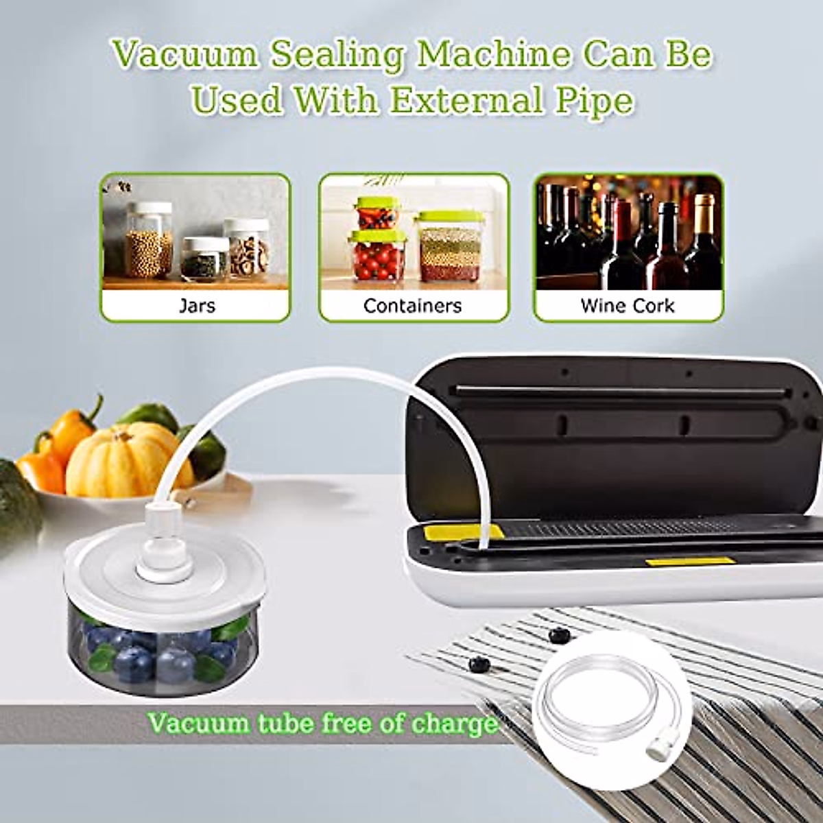 Sifxouped Vacuum Sealer Machine,20 Pcs Vacuum Sealer Bag,Led Display Vacuum Sealers,Household Small Vacuum Sealing Machine,Suitable for Dry, Moist,Oily and Soft Food Storage (White)