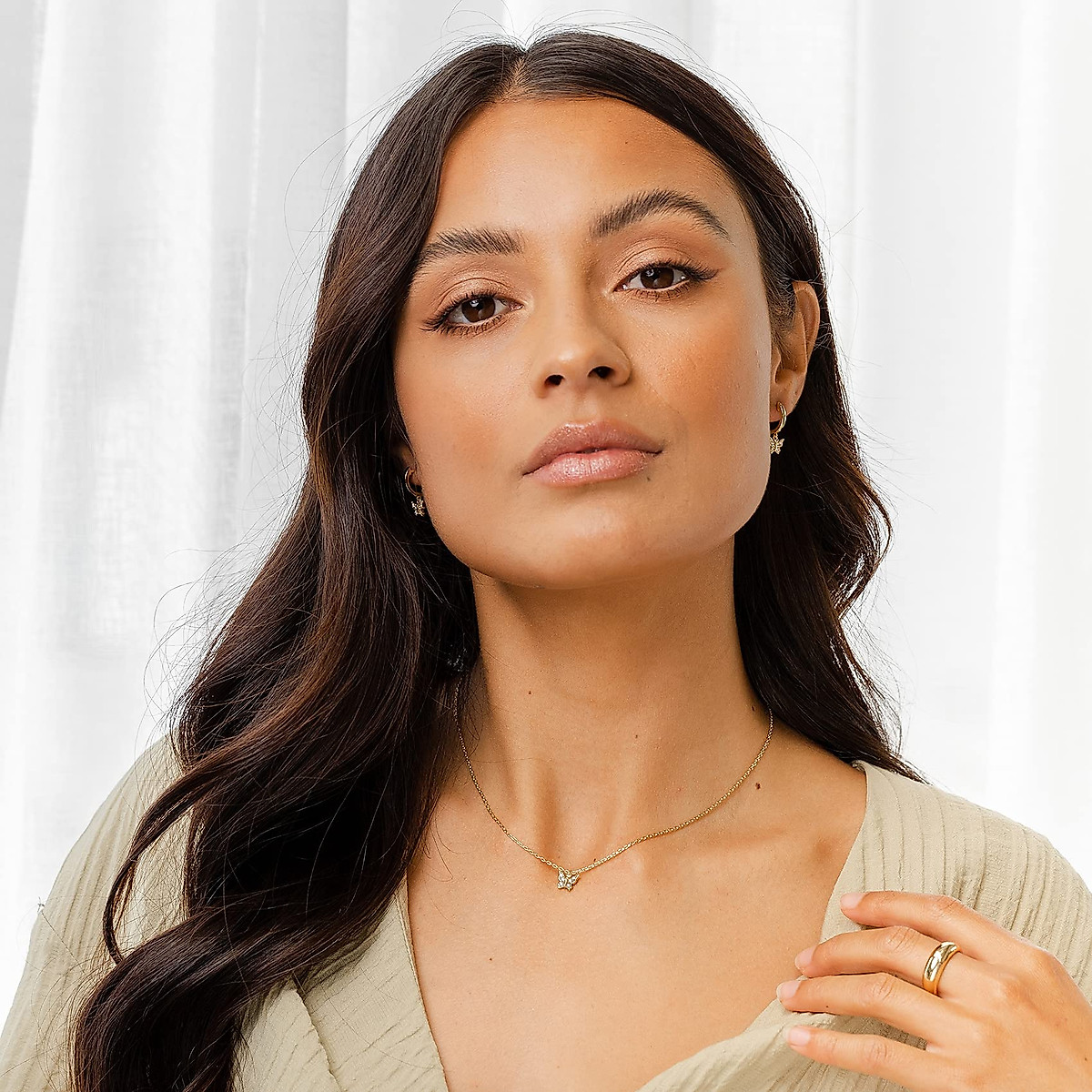 PAVOI 14K Yellow Gold Plated Butterfly Pendant Necklace | Friendship Cute Necklaces for Women | CZ Butterfly Necklaces