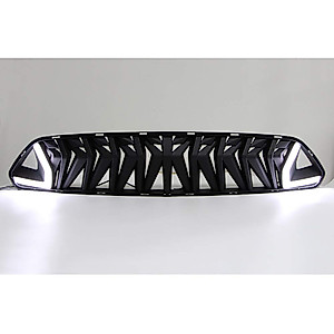 Dreamseek LED Grille for Ford Mustang 2015 2016 2017 Front Bumper Sport Performance Grill White Light Armor Style