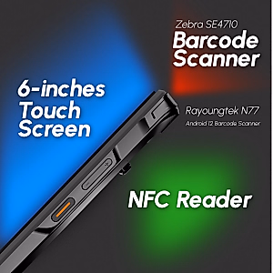 Rayoungtek Android 12 Barcode Scanner 4+64GB Built-in 1D/2D/QR Zebra SE4710 Bar Code Scanner 4G Wireless Mobile Computer PDA N77 for Warehouse & Logistics