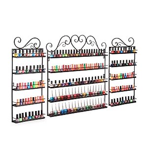 DAZONE 3 in 1 Nail Polish Wall Rack Organizer Holds 200 Bottles Nail Polish Shelf 3 pcs Included Black