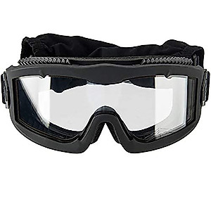 Lancer Tactical AERO Airsoft Tactical Safety Goggles -3mm Dual Pane Lens, Anti-Fog Glasses for Hunting and Cycling-One Len (Black)