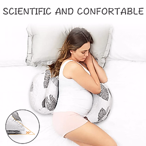 Childlike Pregnancy Pillows,Maternity Pillow for Pregnant Women with Detachable Cotton Pillow Cover,Soft Adjustable Side Sleeper Pregnancy Pillow,Support for Waist,Abdomen,Back,HIPS,Legs(Leaves)