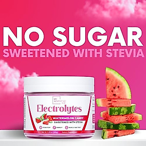Zero Sugar - Watermelon Candy Electrolytes Powder - Refreshing Hydration - Caffeine Free Energy with All Natural Ingredients - Vegan, Keto and Paleo - Sugar Free Electrolytes Drink Mix - 30 Servings