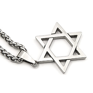 Gungneer David Star Necklace Stainless Steel Keel Chain Religious Protection Pendant Jewish Jewelry Men Women