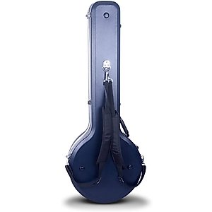 Crossrock ABS Molded Hardshell Case for 5-String Resonator, Gibson Tenor Banjo, Backpack Style(CRA861BJBL)