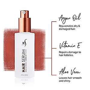 Herstyler Hair Repair Serum - Argan Oil Hair Serum, Vitamin E Hair Serum and Aloe Vera Hair Serum for Frizz Control, Shine and Straightening - Coz Love is in the Hair - 2 Fl. Oz, 60 Ml