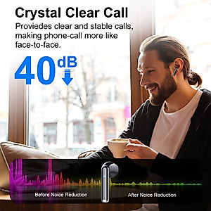 Aptkdoe Wireless Earbuds, Bluetooth 5.3 Headphones with Hi-Fi Stereo Clear Call Mic, 30 Hrs Playtime Bluetooth Earbuds Touch Control with LED Display, IPX7 Waterproof Earphones for iOS Android Laptop