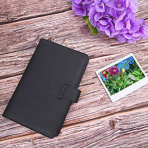 Sunmns Wallet PU Leather Photo Album Compatible for Fujifilm Instax Wide 300 Camera, Polaroid POP, POP 2.0, Originals OneStep 2, OneStep+ Printer Film (Black)