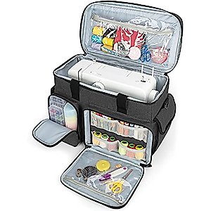 CURMIO Sewing Machine Carrying Case, Universal Tote Bag with Bottom Base Feet Pad Compatible with Most Standard Sewing Machine and Accessories, Black(Bag Only, Patented Design)