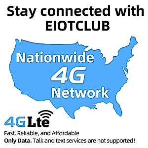 EIOTCLUB Prepaid 4G LTE Cellular SIM Card - No Contract Wireless - USA Compatible with AT&T and T-Mobile Networks for Security and Hunting Trail Game Cameras, GPS Devices- for Data, No Voice & Text