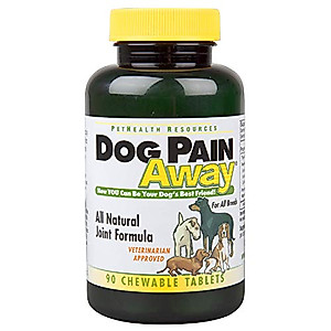 Dog Pain Away - Vet Approved Dog Pain Reliever (90 Count) - Fast Acting Pain Relief Supplement To Repair Connective Tissue and Help Alleviate Hip and Joint Pain - All Natural Chewable Tablets To Renew Your Dogs Vitality