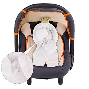 Infant Baby Head Support Pillow, Pink White Royal Princess, Toddler Breathable Head Neck and Body Support for Car Seats and Strollers