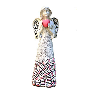 Bo Toys Solar Powered Fairy Angel with Solar Glowing Heart LED Garden Light Decor Color Change