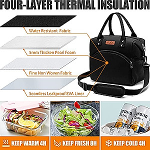 Insulated Lunch Bag for Women/Men, Reusable Lunch Box for Work Office School Picnic Beach, Freezable Large 16-Can Cooler Tote Bag Leakproof Lunch Bag for Adult Kids with Adjustable Shoulder Strap