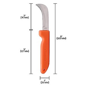 Zenport K102 Harvest Utility Knife, Landscape and Sod, 3-Inch Stainless Steel Serrated Blade