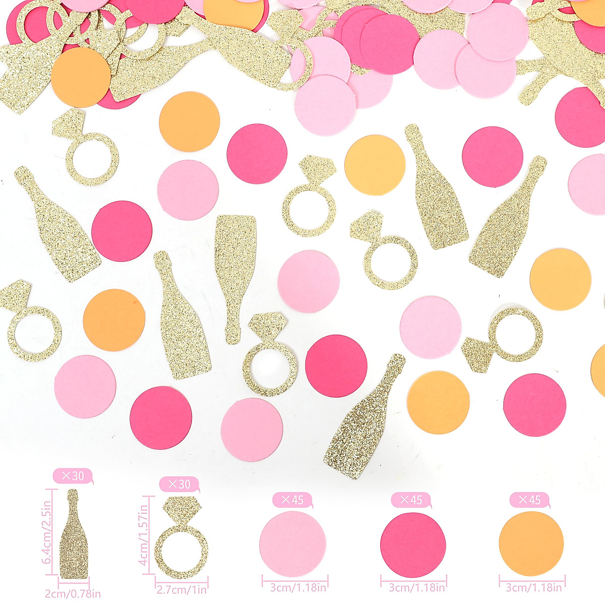 Veuve Before Vows Confetti Party Decor - Rendez Bridal Shower Photo props,Diamond Champagne Pink Rose Red Orange Round Confetti Perfect for Any Event