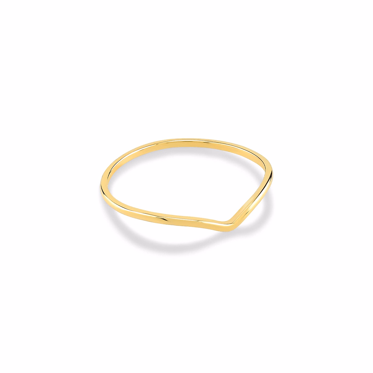 14k Real Gold Chevron Ring for Women | V Shaped Ring in 14k Gold | Dainty Stacking Rings | Women's 14k Gold Jewelry | Gift for All Occasions, Size 9