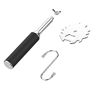 BBQ Grill Scraper -Stainless Steel Barbecue Grill Grate Cleaner-Unique Long Handle Design BBQ Cleaning Tools-Safer Than Wire Brush-Works with Most Grill Grates (Silvery)