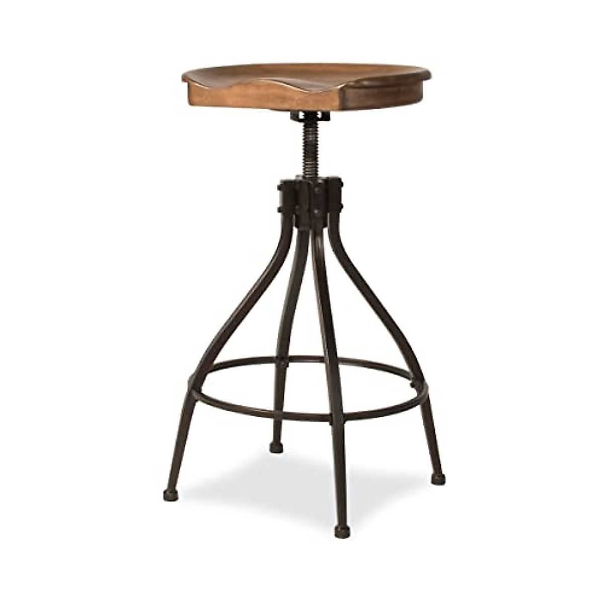 Hillsdale Worland Swivel Backless Stool, Adjustable Stool (One Stool), Brown