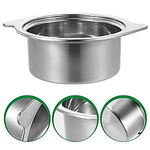 HEMOTON Shabu Hot Pot Stainless Steel Chinese Induction Shabu Pot Soup Bowls Stock Pot for Induction Cooktop Gas Stove (Silver) 24X19X8CM