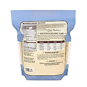 Bob's Red Mill Gluten Free Old Fashion Rolled Oats (32 Ounce, Pack of 2)