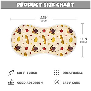vvfelixl Thankgiving Turkey Pumpkin Apple Burp Cloths for Baby Boy Girls Baby Washcloths Burp Rags 1 Pack Beige