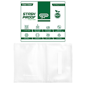 Stash Proof Vacuum Seal Bags 8" x 12" (100 Count) 5.5 Mil (Clear and Clear) - BPA Free Commerical Grade Food Saver for Storage, Sous Vide, and Meal Prep Sealer Bag
