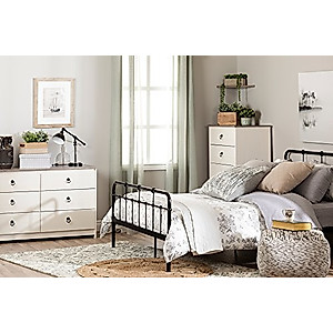 South Shore Plenny 6-Drawer Double Dresser White Wash and Weathered Oak