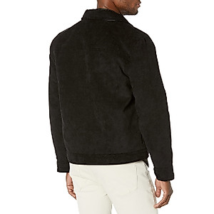 Karl Lagerfeld Paris Men's Trucker Jacket, Sherpa Lined Black, Medium