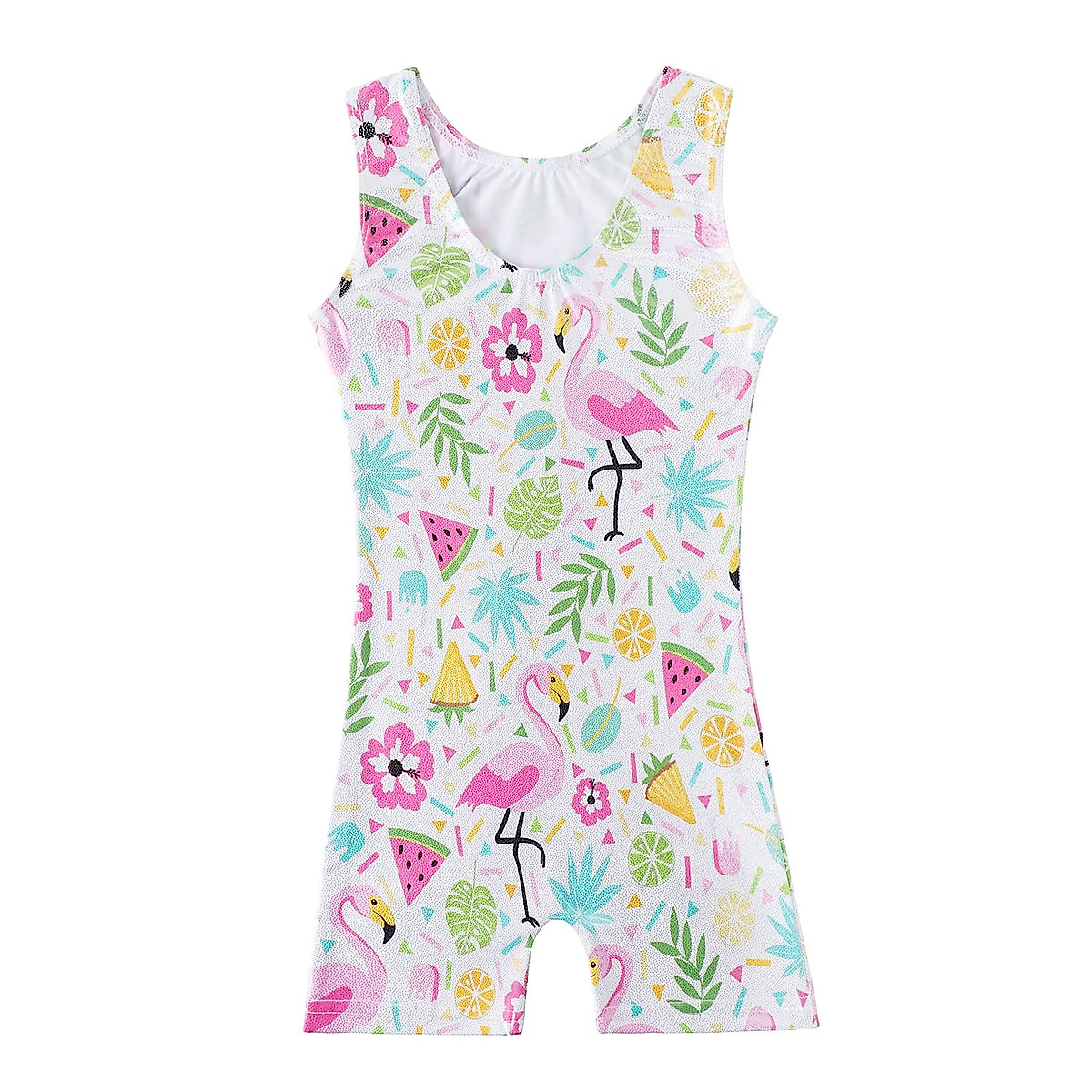 HOZIY Flamingo Leotards For Girls Gymnastics Size 5-6 5t Dance Clothes Floral Watermelon Orange Fruits Shorts Outfits Tumble Uniforme Para Gimnasia Ninas Kids Bodysuits Sparkle
