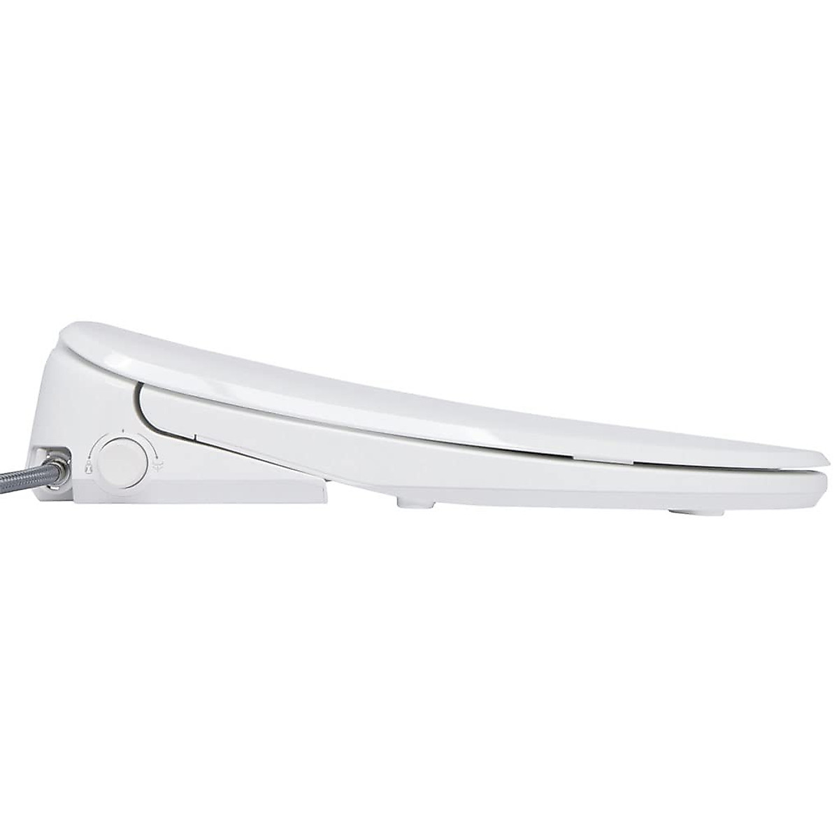 ALPHA BIDET UX Pearl Bidet Toilet Seat in Elongated White | Ultra Low Profile | Endless Warm Water | Arced Stainless Steel Nozzle | LED Nightlight | Dryer | Deodorizer | 3 Year Warranty