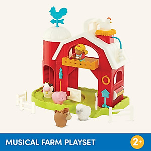Battat – Farm Animal Toys – 10Pc Toy Farm Set For Kids, Toddlers – Toy Barn & Farm Animals – Music & Animal Sounds – Pretend Play Toy – Musical Farm Playset
