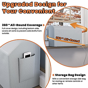 GCGOODS U-Shaped Air Conditioner Cover Set, Outdoor Air Conditioner Cover with Foil & Indoor Air Conditioner Cover, Full Coverage and Dust-Proof