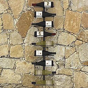 vidaXL Wall Wine Rack, Wine Bottle Holder for 9 Bottles, Wall Mounted Wine Storage, Wine Bottle Organizer for Living Room Kitchen Pantry, Modern, Iron