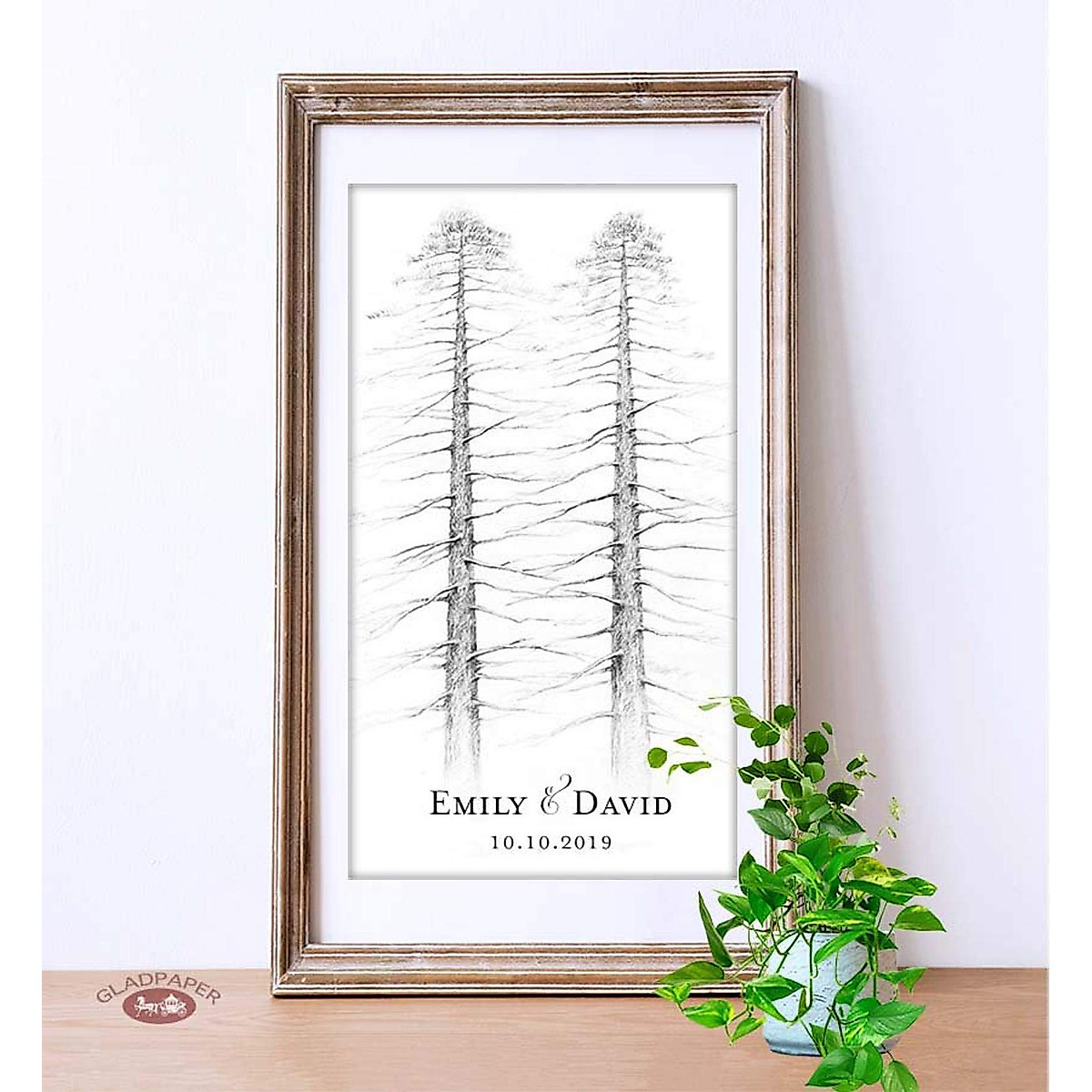 Alternative Wedding Guest Book, Pine Tree Guest Book Custom Wedding Guestbook, Wedding Guest Book Ideas, Rustic Guestbook Tree Alternative, Free Sign, GladPaper