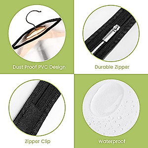 HOUSE DAY Clear Garment Bags, Dress bags for Storage 60 inch, Hanging Suit Bags for Closet Storage and Travel, Dust Suit Cover Bags, Washable Clothes Protectors Hanging Clothes Bag (Set of 6,Black)