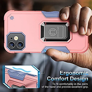 HOOMIL Case for iPhone 12/12 Pro with Stand, Military-Grade Protection Shockproof Cover - Rose Gold