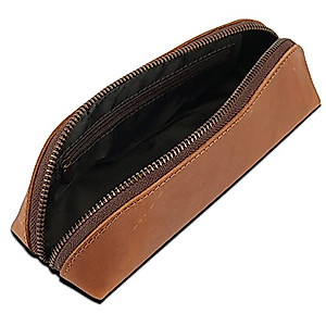 The Antiq TheAntiq: Pencil Pouch, Zipper Pencil Case, Leather Pencil Case, Pencil Bag Pouch With Zipper Pen Holders Handmade MRD-ZPC-003 0