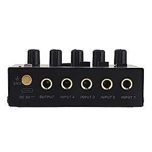 4 Channel Line Mixer, High Sound Quality Simple Operation Mode 4 Channel Studio Headphone Amplifier Independent Volume Control for Studio(#3)