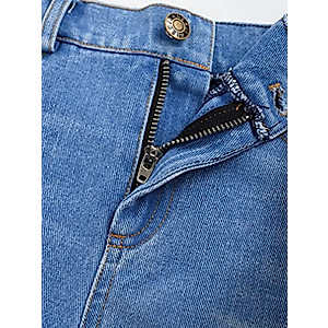 easyforever Girls Denim Shorts Stretch High Waisted Jeans Ripped Raw Hem Denim Shorts Cut Off Hot Pants with Pockets Light Blue 6 Years