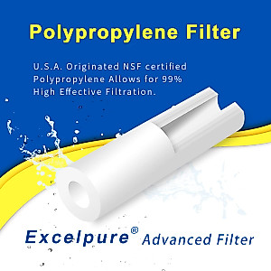 EXCELPURE 5 Micron 10" x 2.5" Whole House Sediment Home Water Filter Cartridge Replacement for Any 10 inch RO Unit, Culligan P5, Aqua-Pure AP110, Dupont WFPFC5002, CFS110, WHKF-GD05, PP10-05, 4PACK